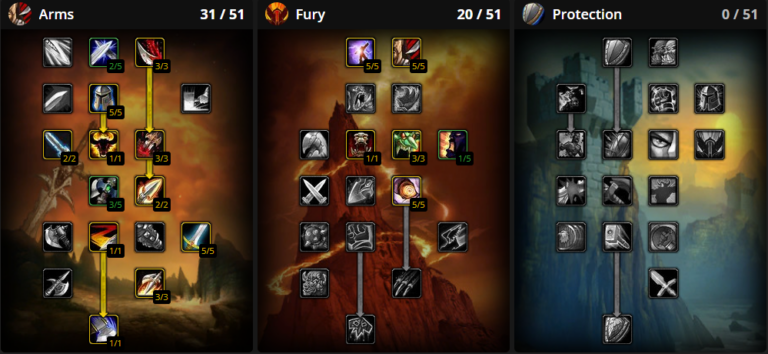 WoW Classic Warrior Talent Builds Calculator - All 3 Specs